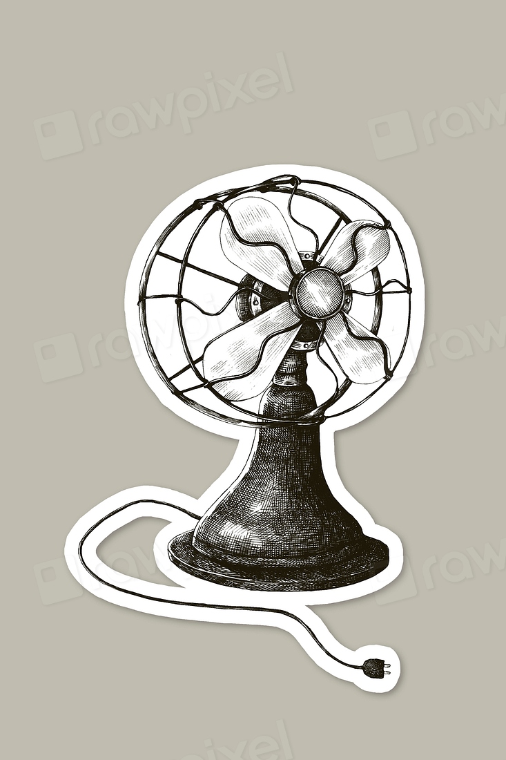 Hand drawn retro fan sticker | Premium PSD - rawpixel