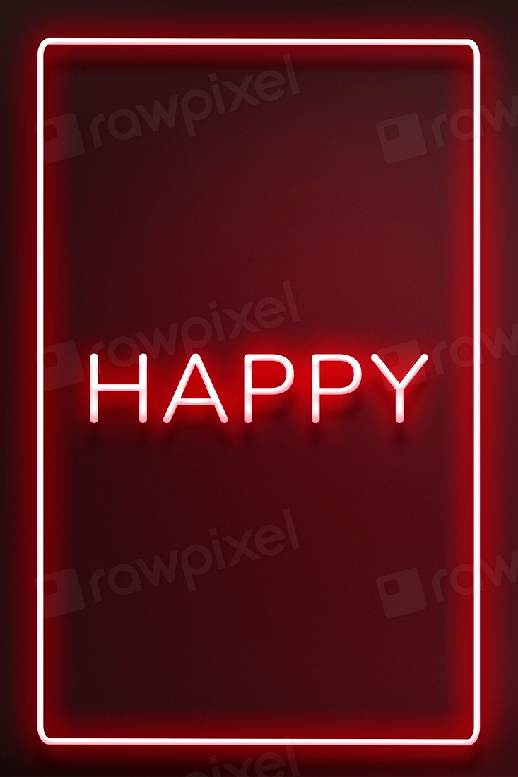 Glowing happy text red frame | Free Photo - rawpixel