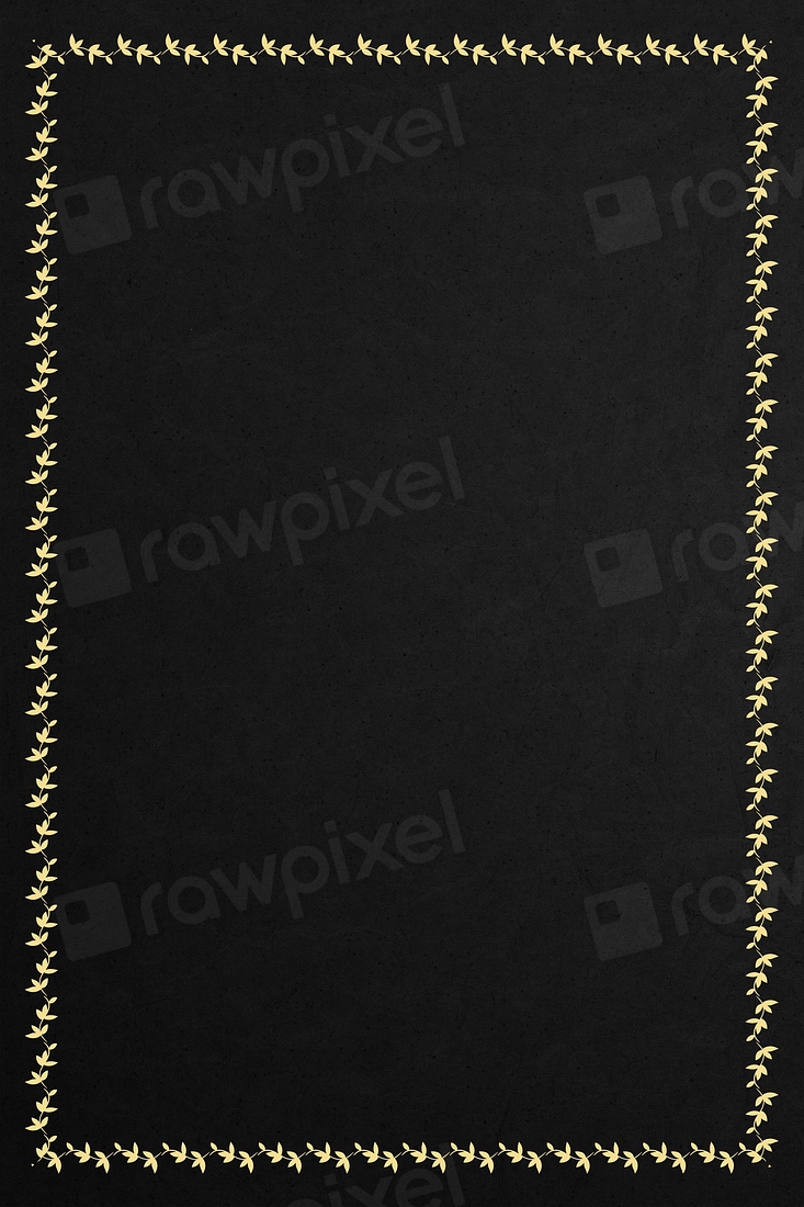 Yellow ornamental frame black background | Free PSD - rawpixel