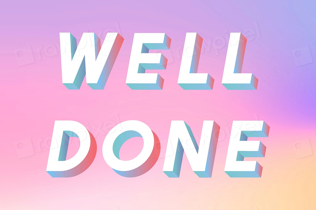 Isometric word Well done typography | Premium Vector - rawpixel