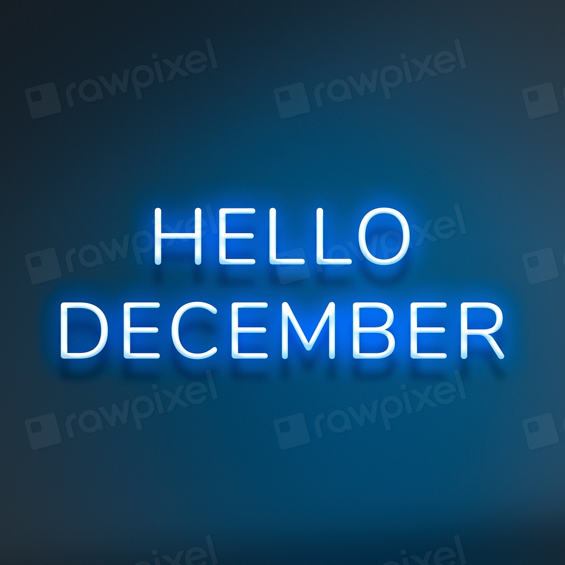 Glowing blue neon Hello December | Free Photo - rawpixel