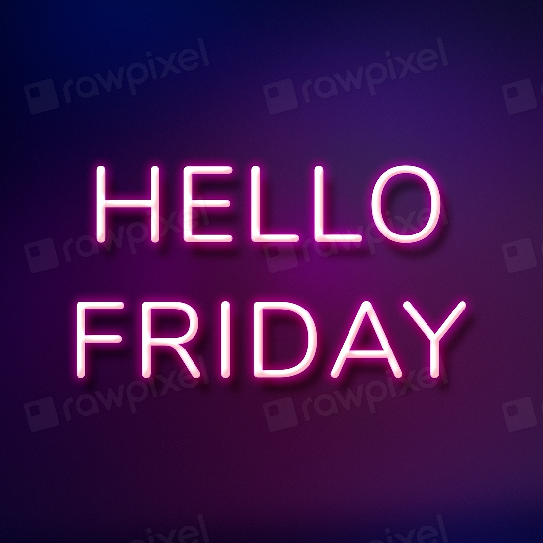 Glowing purple Hello Friday typography | Free Photo - rawpixel