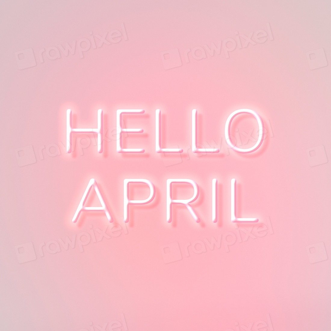 Hello April pink neon lettering | Free Photo - rawpixel