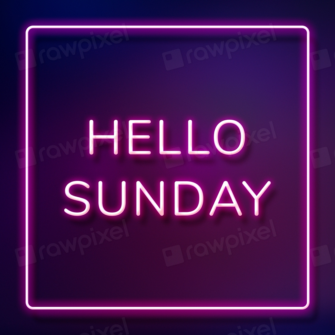 Hello Sunday frame neon border | Free Photo - rawpixel