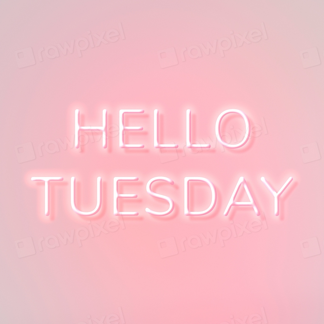 Hello Tuesday pink neon lettering | Free Photo - rawpixel