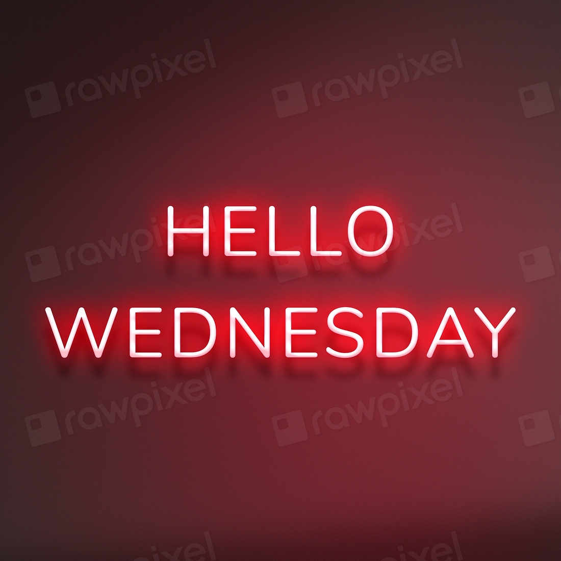 Glowing red neon Hello Wednesday | Free Photo - rawpixel