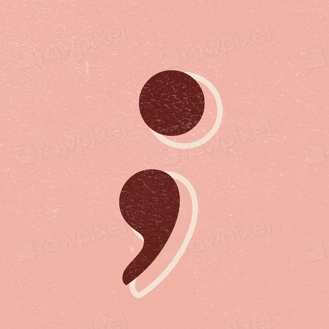 Semicolon sign symbol icon handwritten | Premium PSD - rawpixel