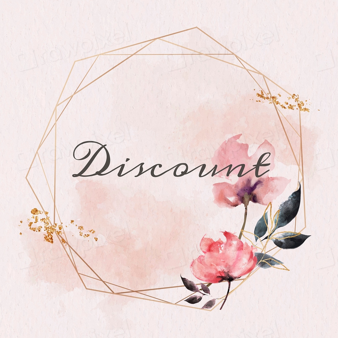 Discount word badge floral frame | Free Photo - rawpixel