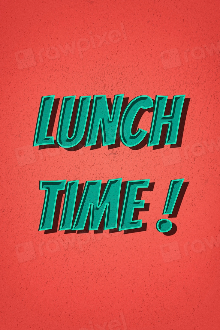 Lunch time! word comic font | Free Photo - rawpixel