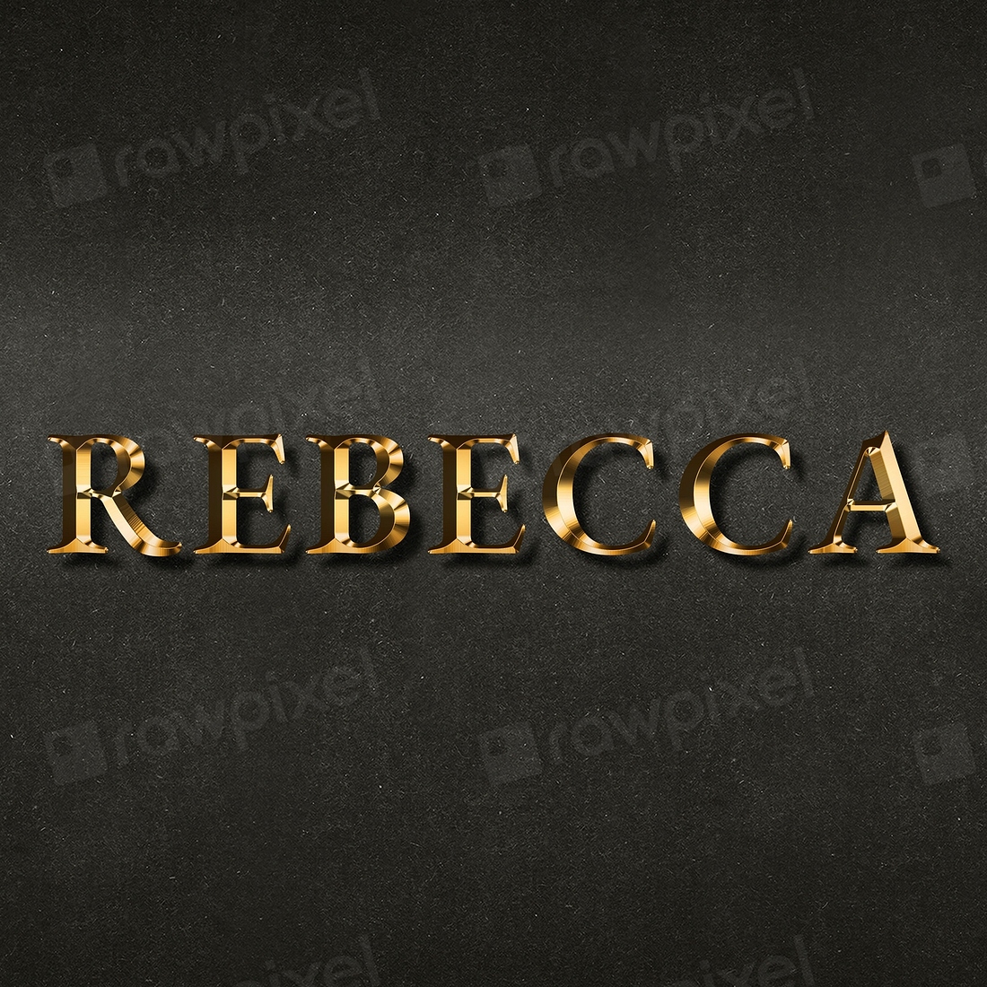 Rebecca typography gold effect design | Free Photo - rawpixel