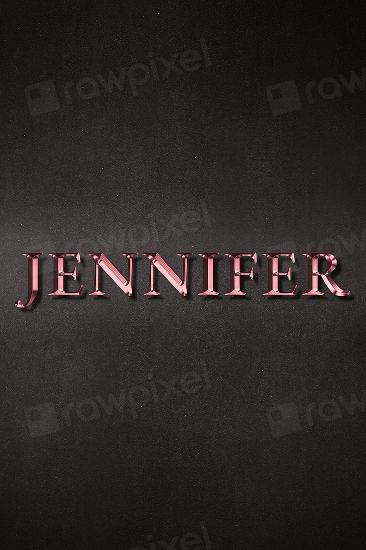 Jennifer typography rose gold design | Free Photo - rawpixel