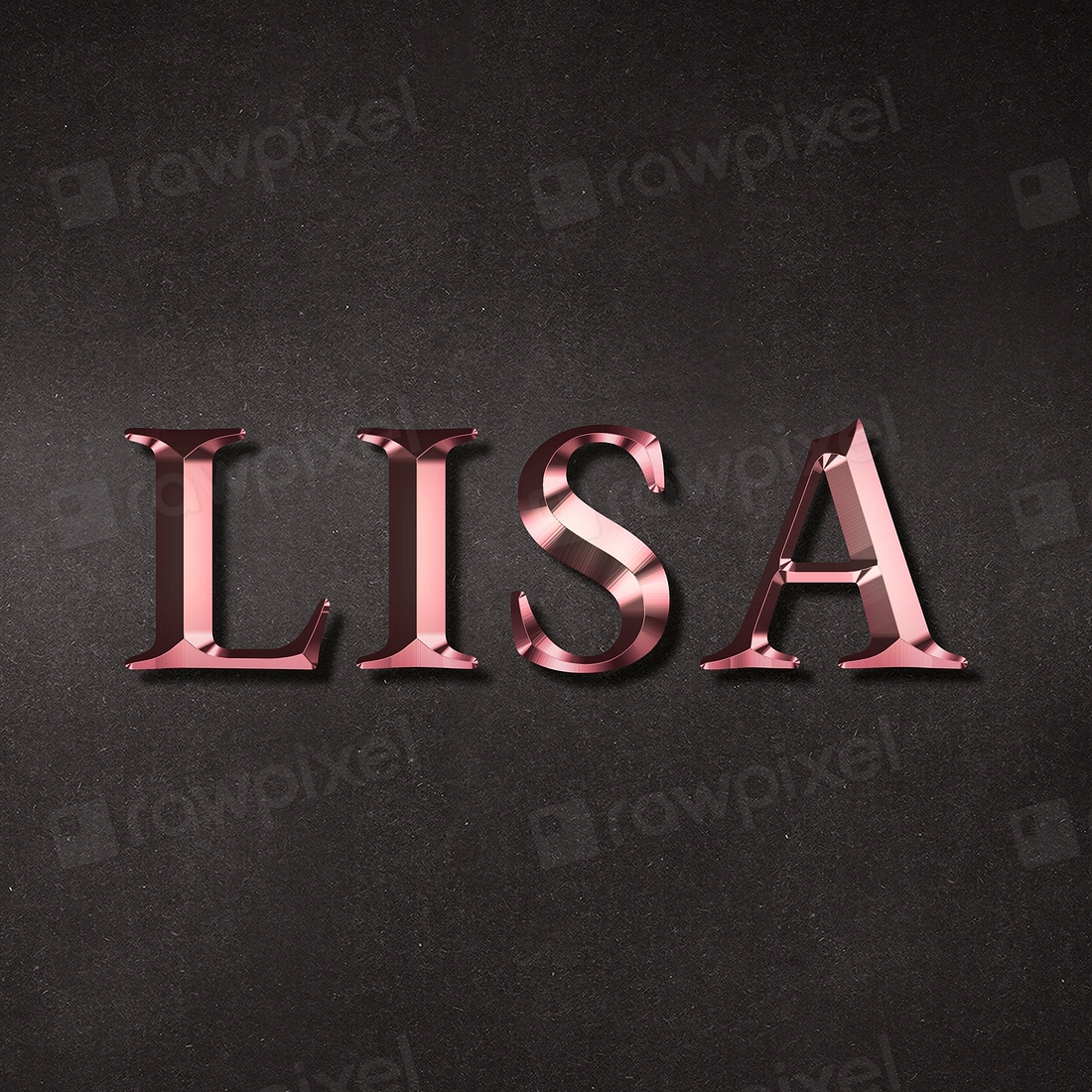 Lisa typography rose gold design | Free Photo - rawpixel