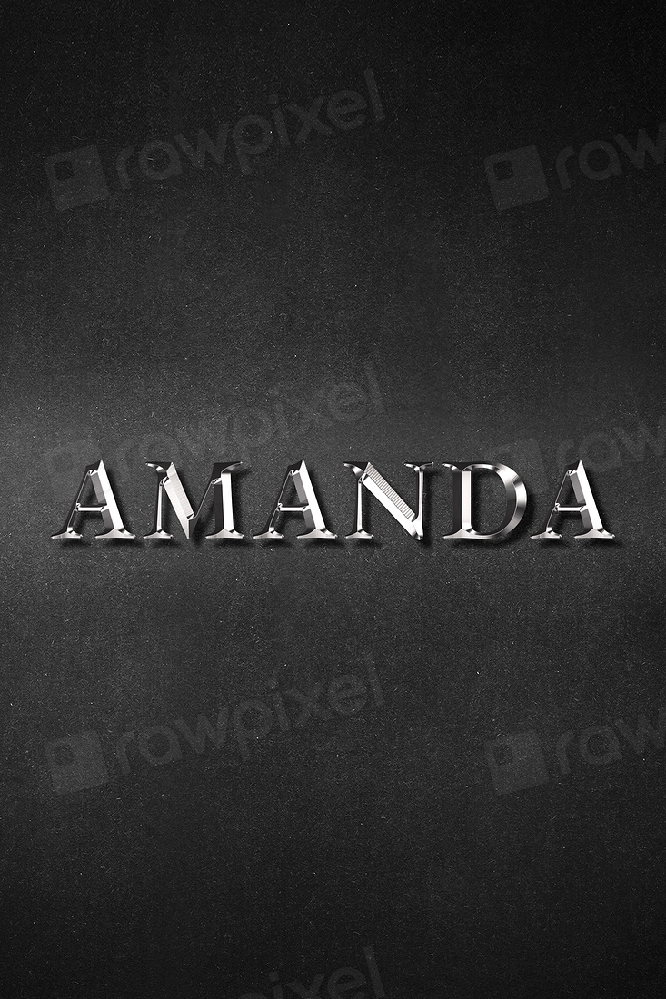 Amanda typography silver metallic effect | Free Photo - rawpixel