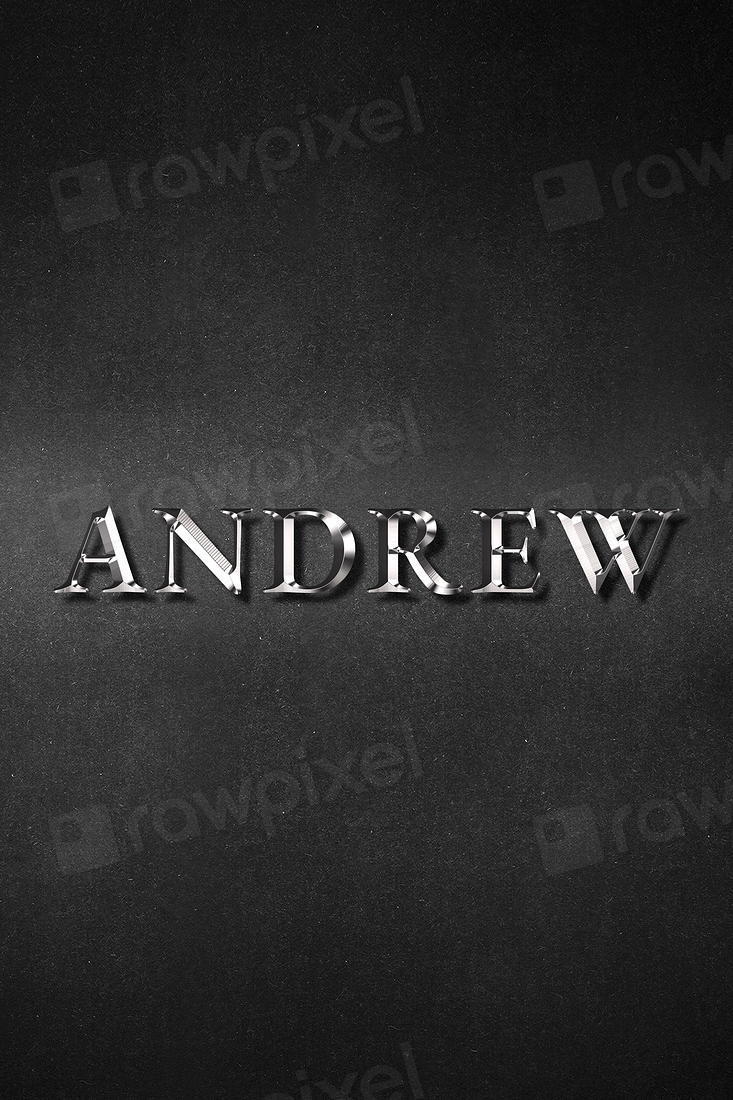 Andrew typography silver metallic effect | Free Photo - rawpixel