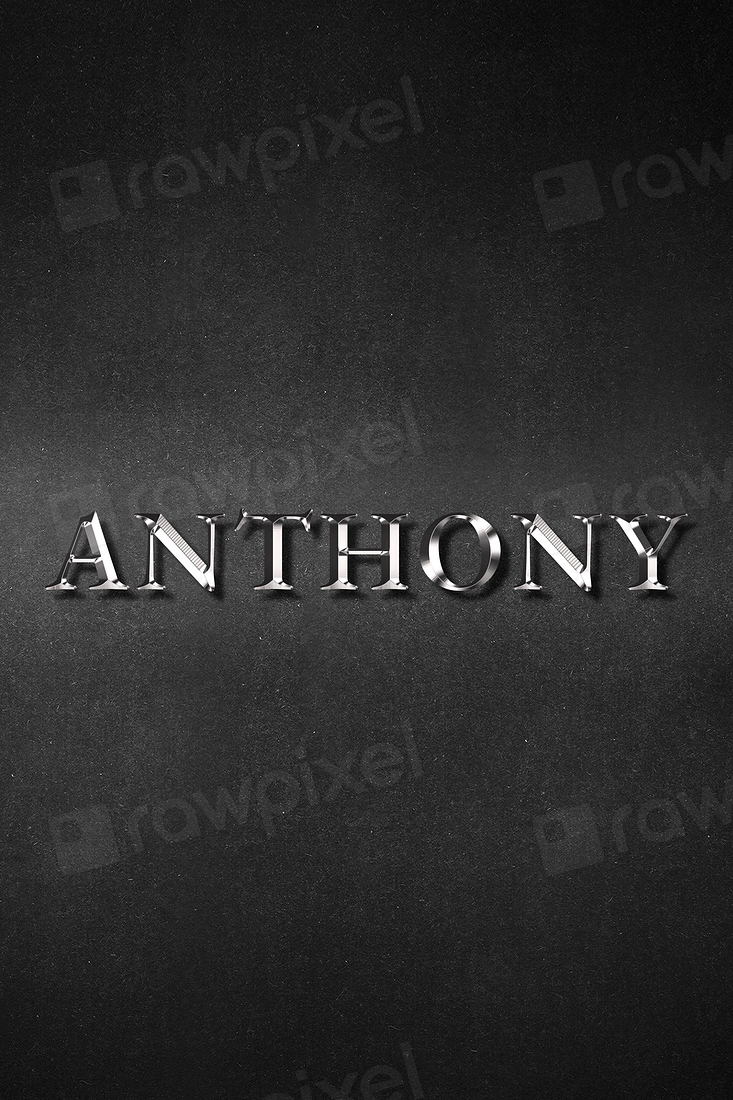 Anthony typography silver metallic effect | Free Photo - rawpixel
