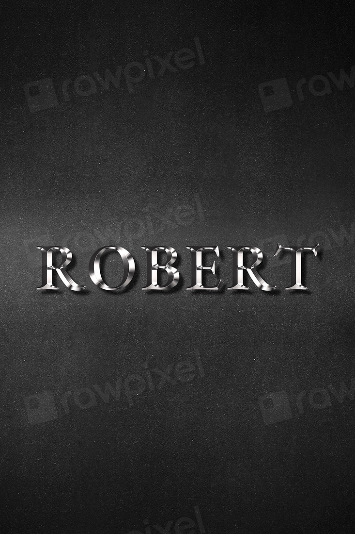 Robert typography silver metallic effect | Free Photo - rawpixel