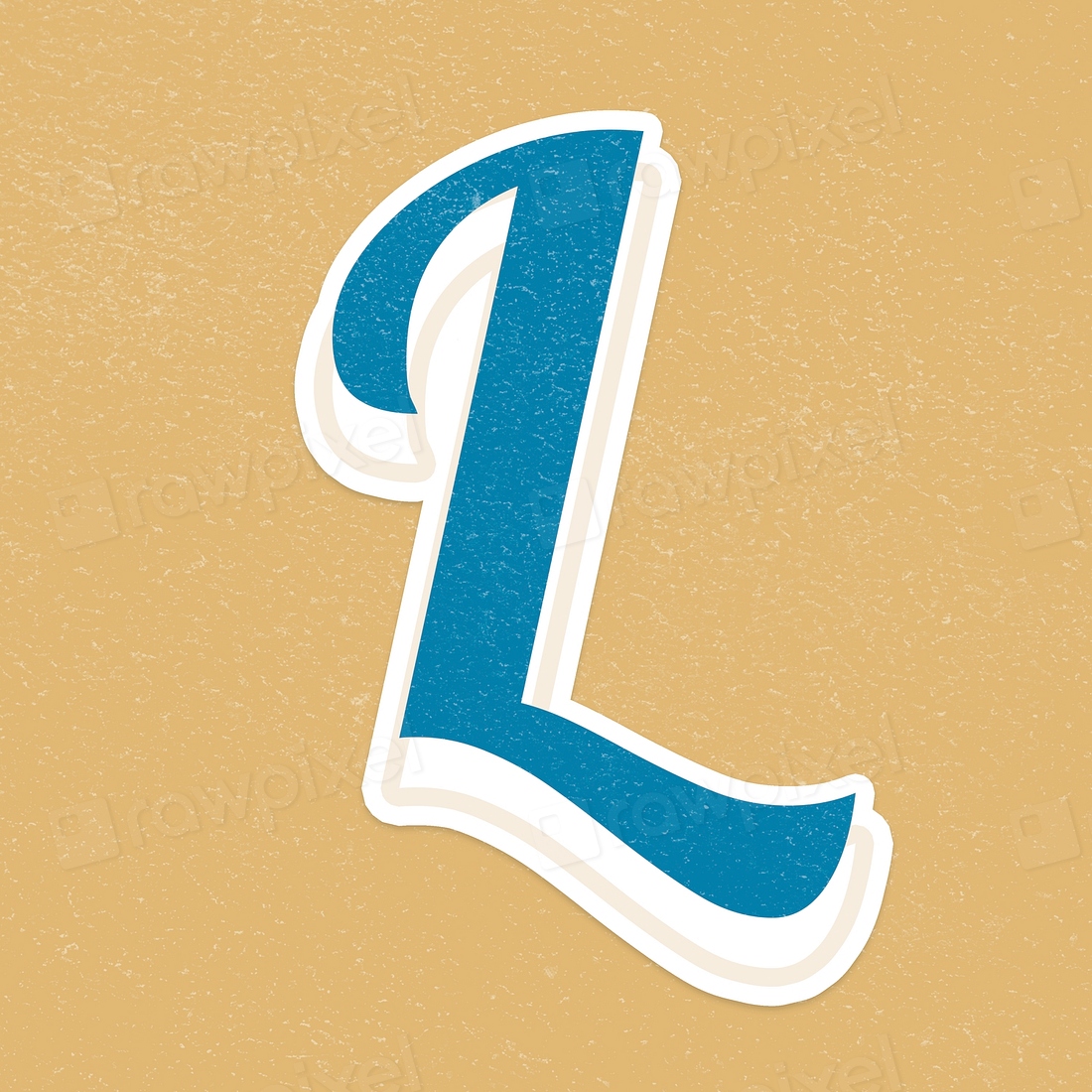 Psd retro letter L bold | Premium PSD - rawpixel
