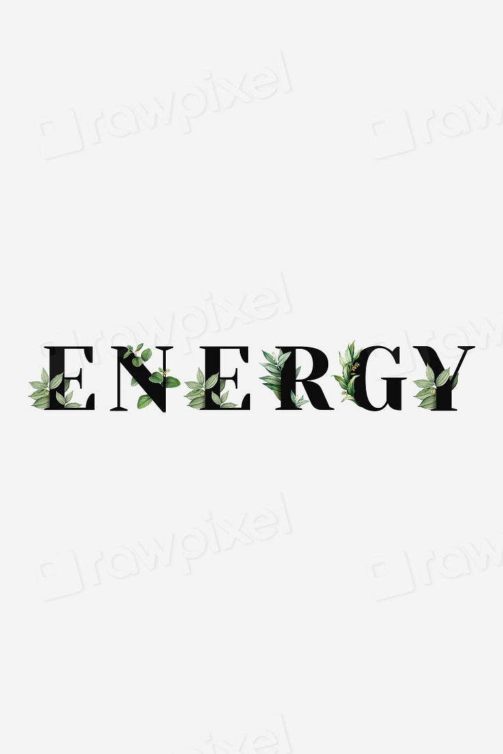 Botanical ENERGY vector word black | Premium Vector - rawpixel