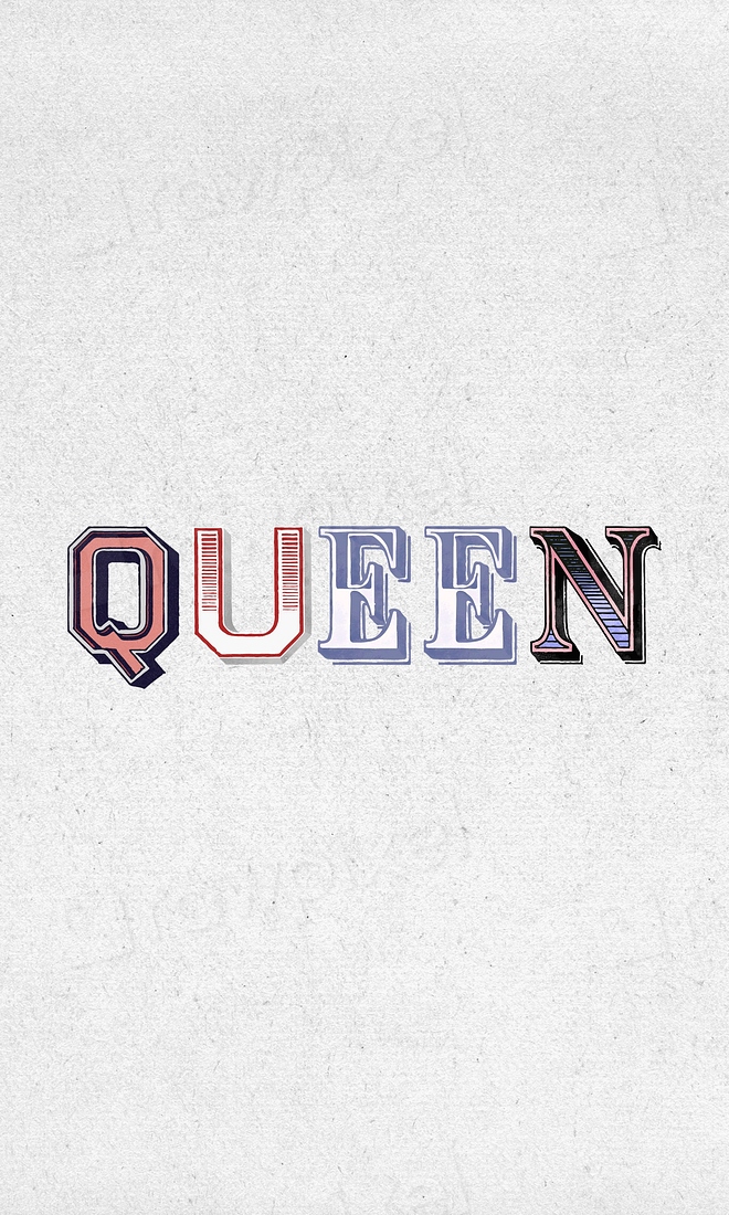 Queen word clipart vintage typography | Free Photo - rawpixel