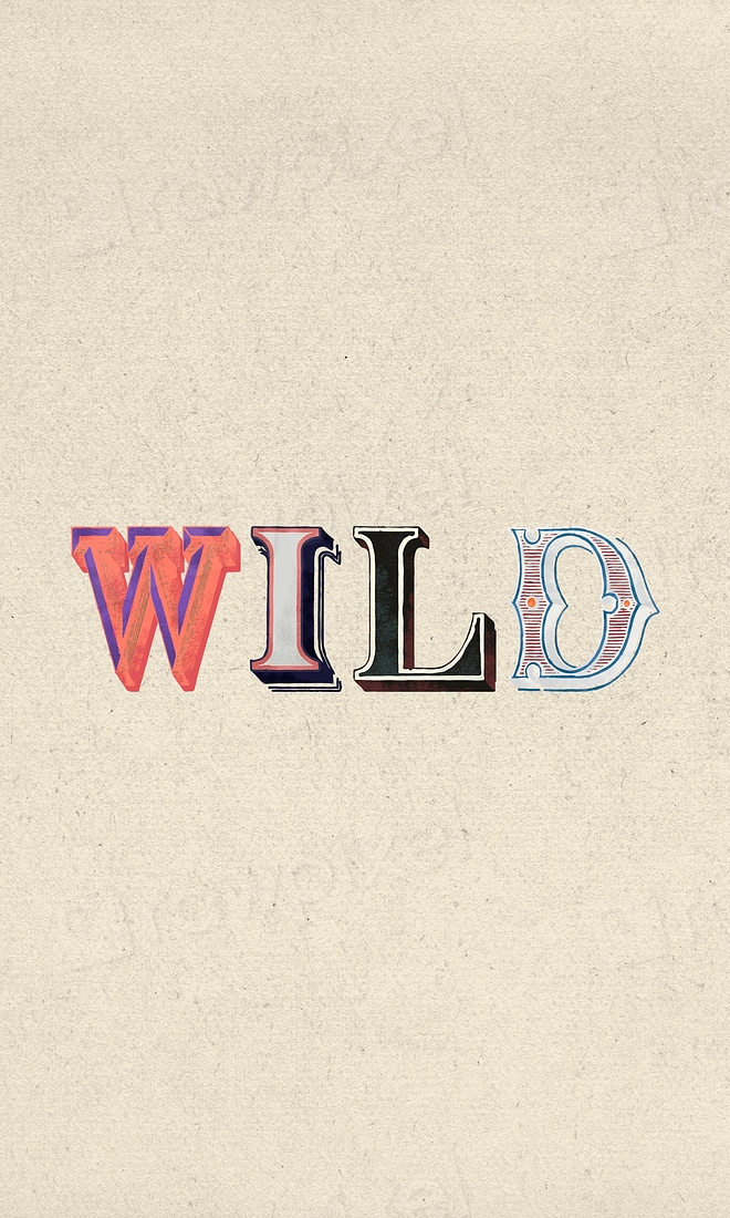 Wild 3d decorative word illustration | Free Photo - rawpixel