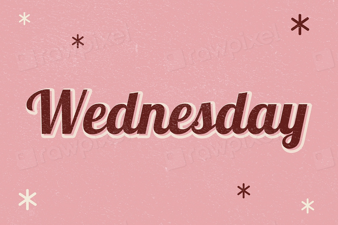Wednesday retro word typography pink | Free Photo - rawpixel