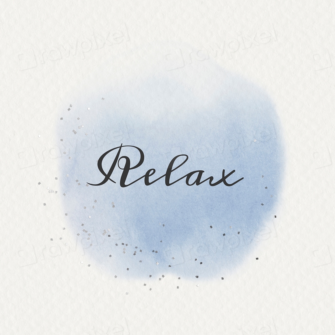 Relax calligraphy pastel blue | Free Photo - rawpixel