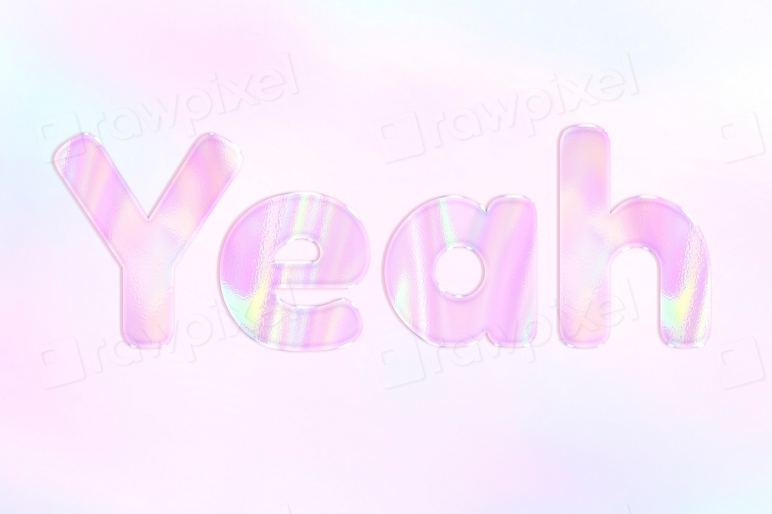 Cute yeah word pink gradient | Free Photo - rawpixel