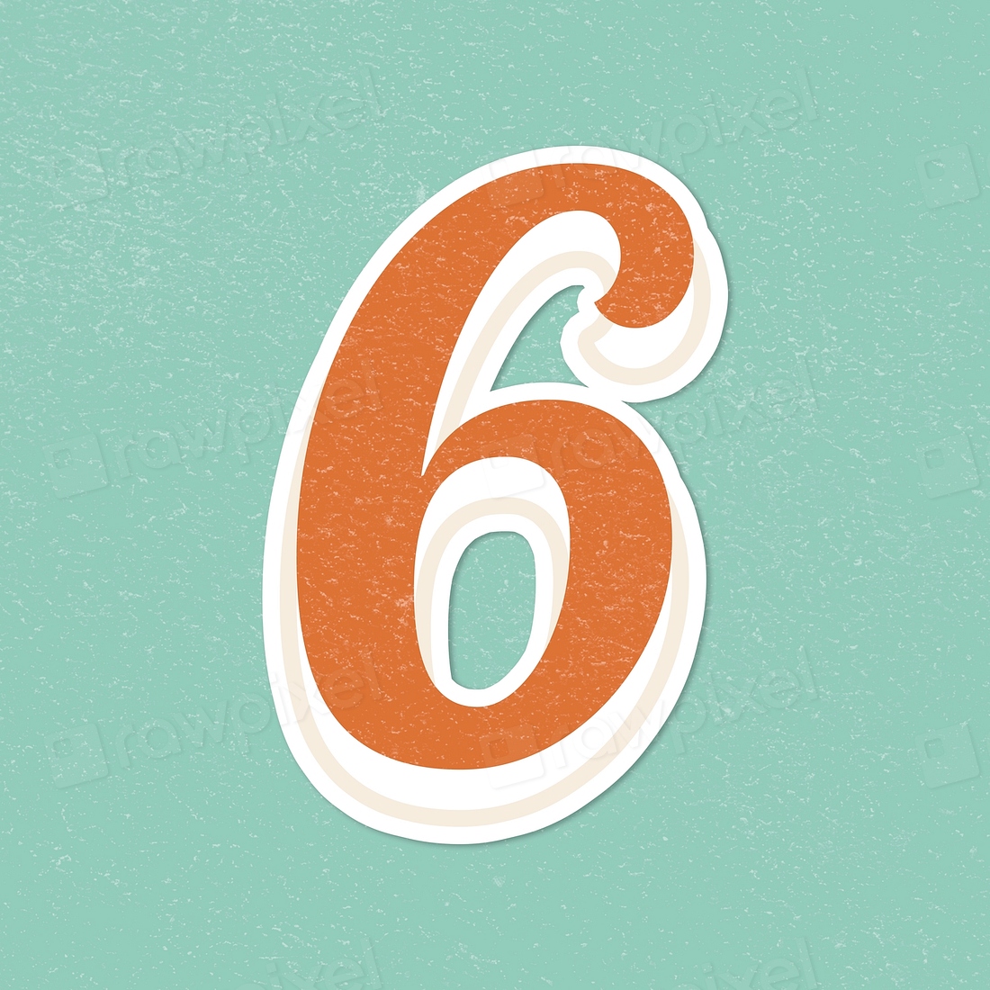 Retro six 6 vintage font | Premium PSD - rawpixel