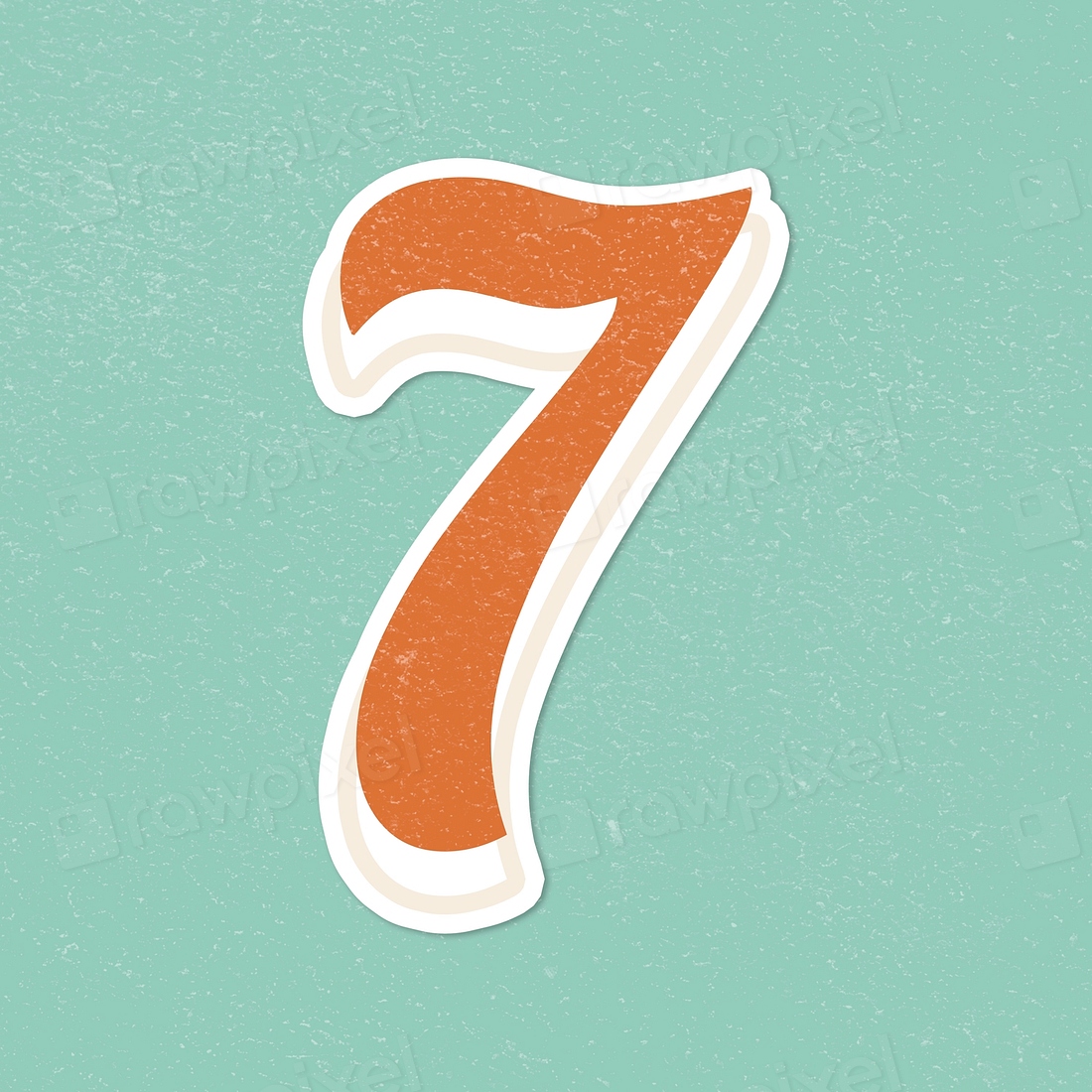 7 number vintage font lettering | Premium PSD - rawpixel