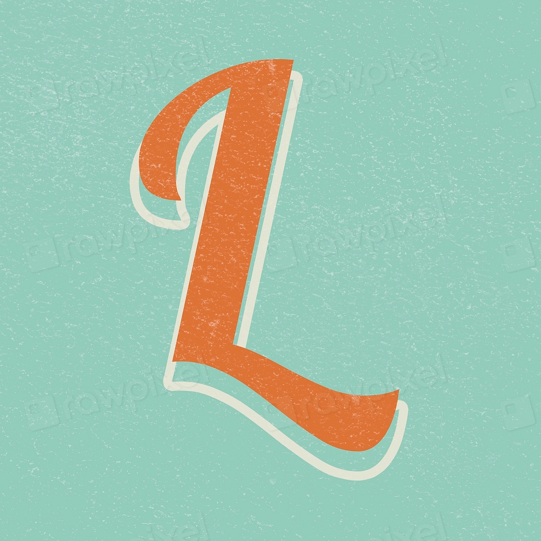 Letter L retro bold font | Premium PSD - rawpixel