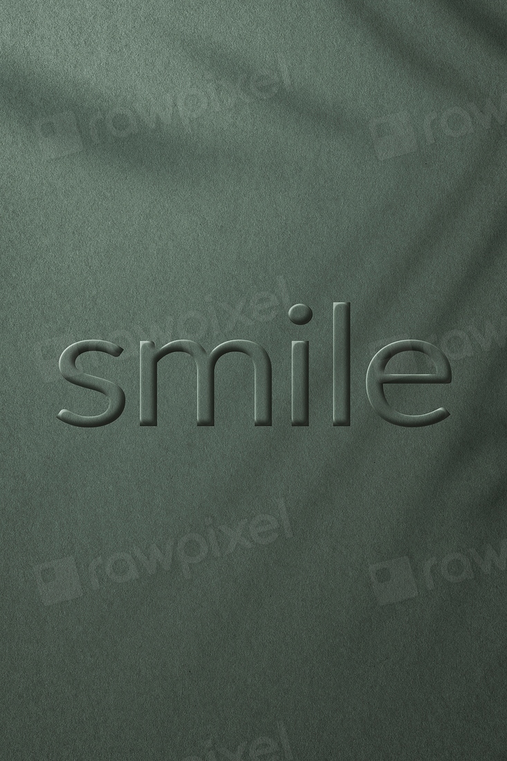 Smile word embossed typography design | Free Photo - rawpixel