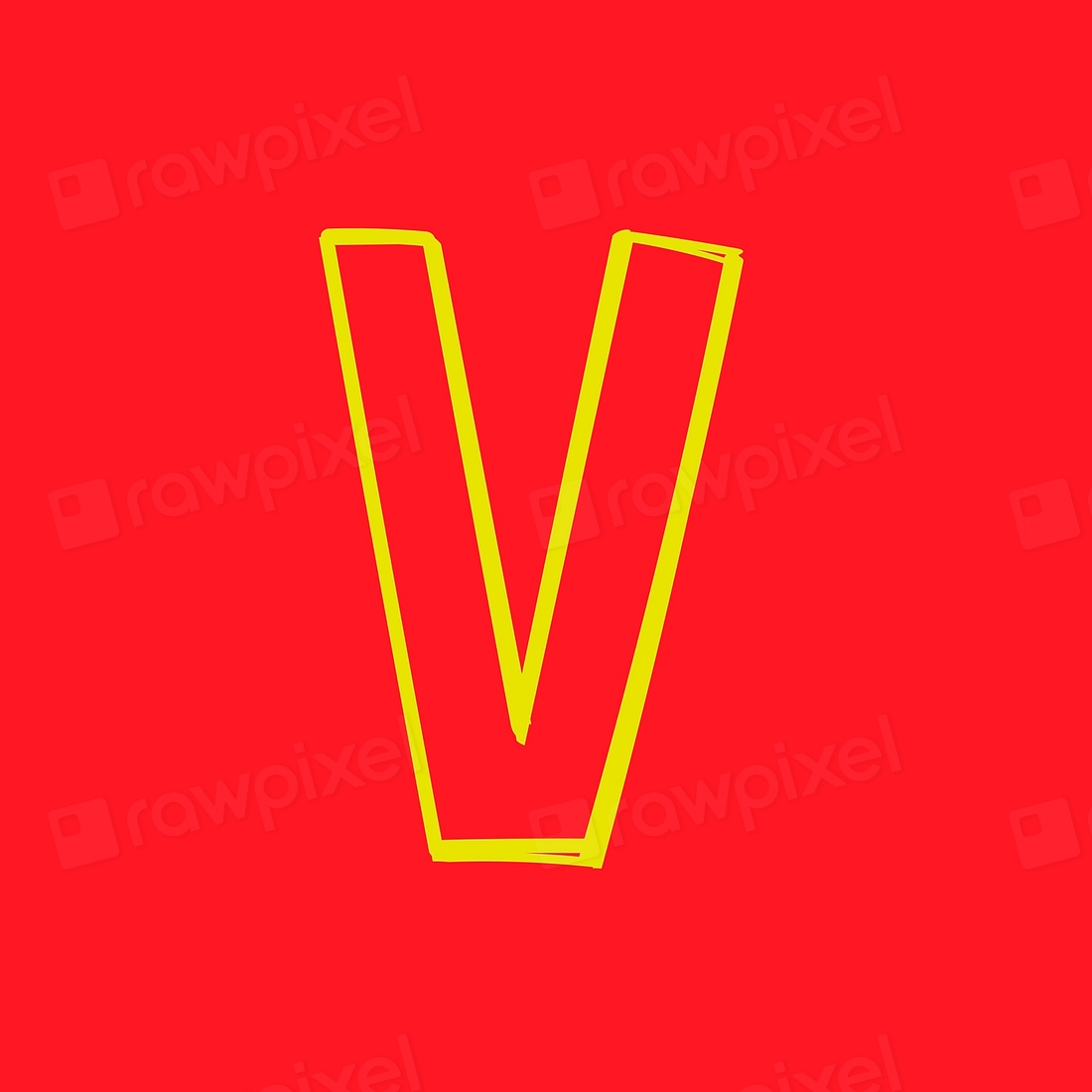 Letter V hand drawn vector | Premium Vector - rawpixel