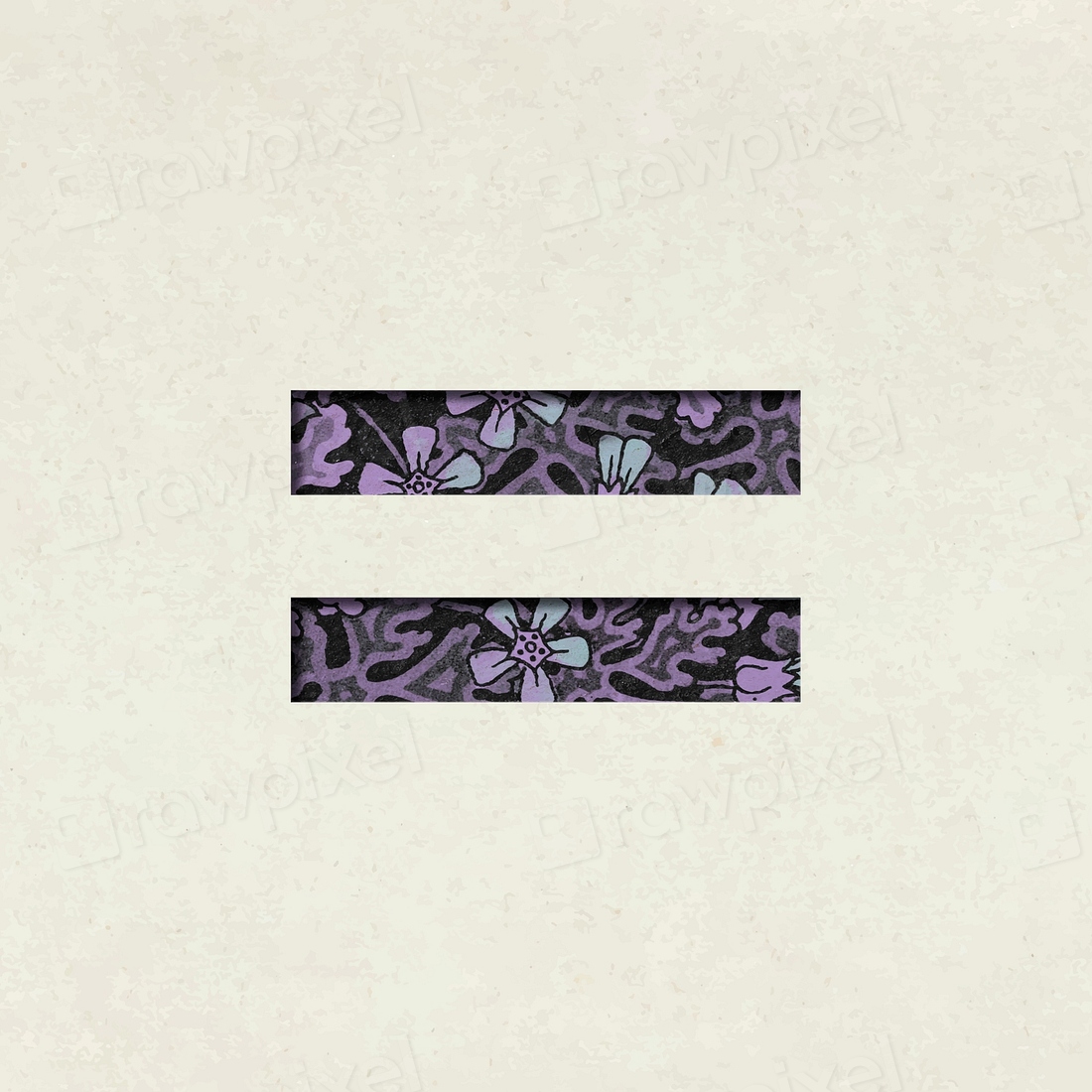 Vintage floral purple Equals sign | Free Vector - rawpixel