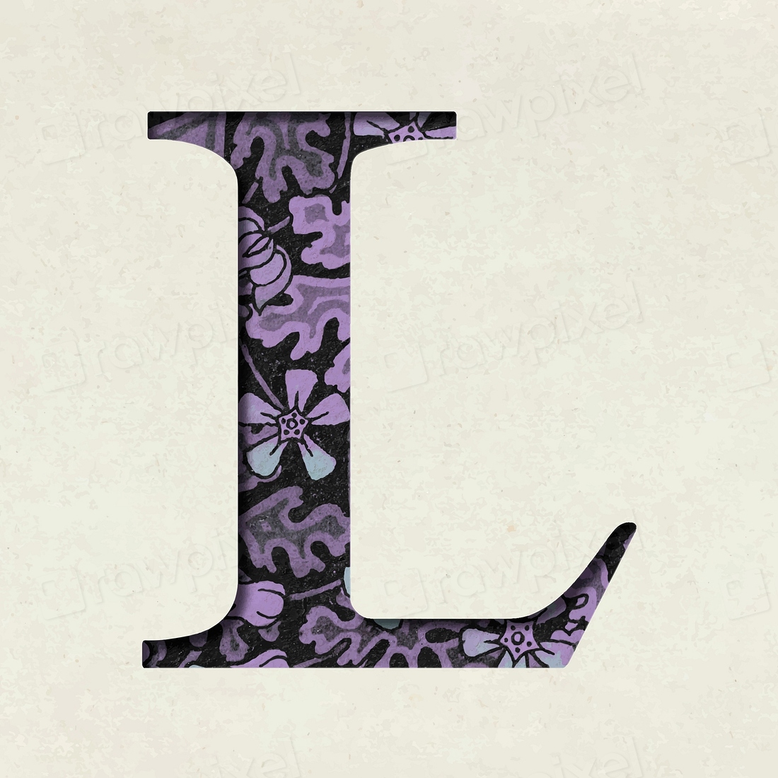 Vintage purple vector letter L | Premium Vector - rawpixel