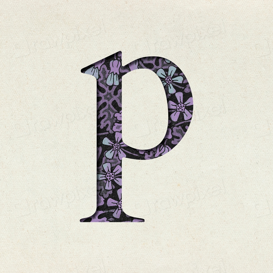 Vintage purple letter P psd | Premium PSD - rawpixel