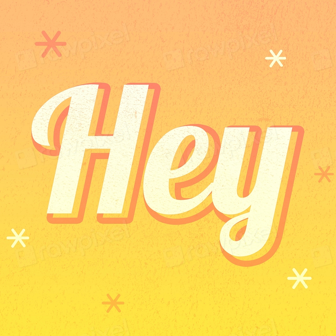 Hey word orange gradient text | Free Photo - rawpixel