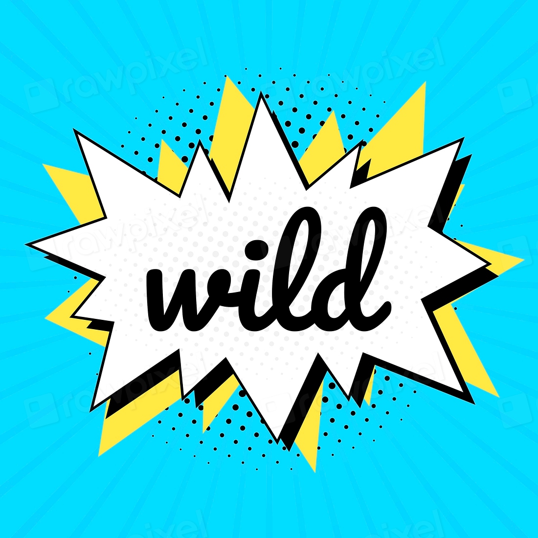 Wild text comic typeface clipart | Free Photo - rawpixel