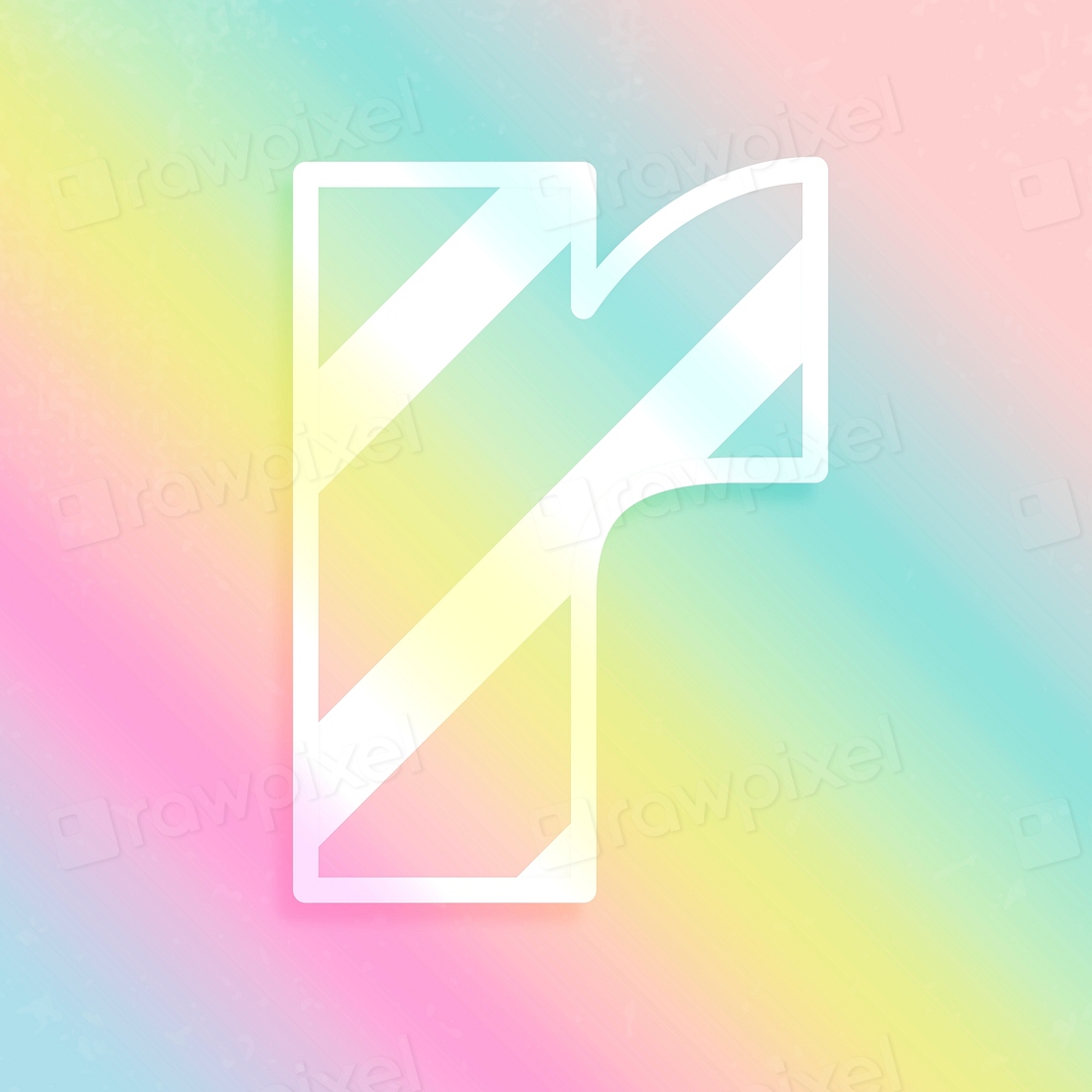 Psd letter r rainbow gradient | Premium PSD - rawpixel