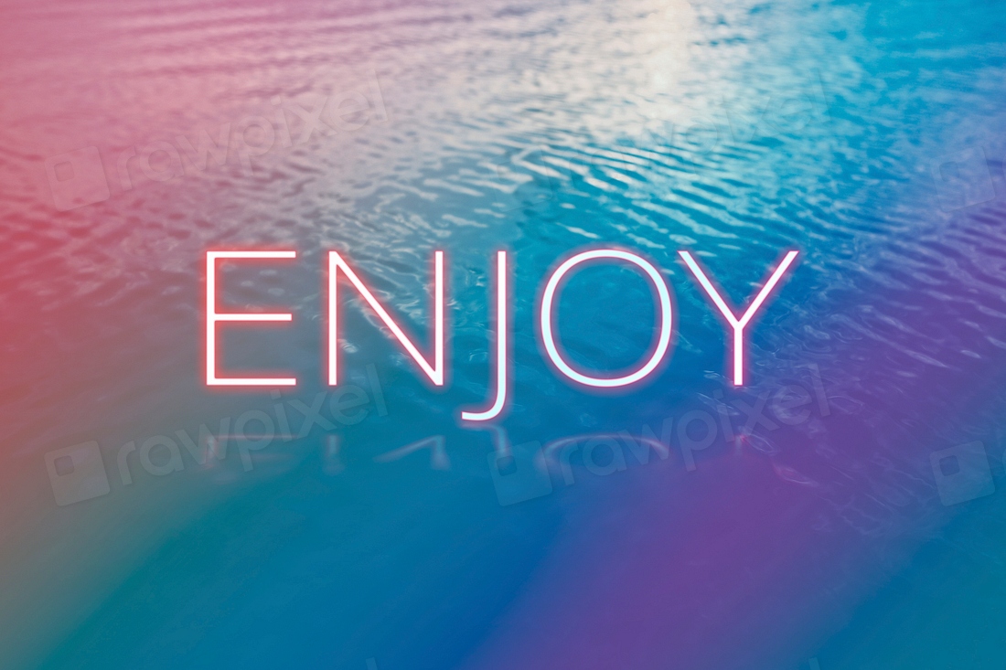 Enjoy text neon typography still | Free Photo - rawpixel