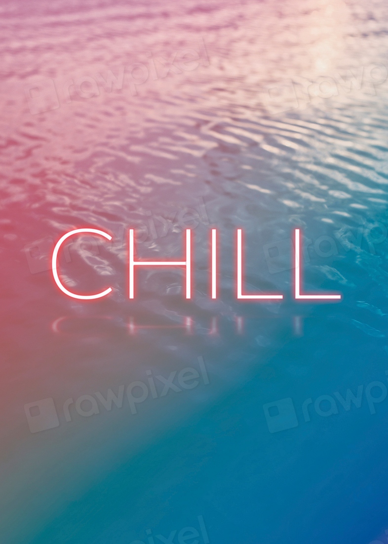 Chill word neon font typography | Free Photo - rawpixel