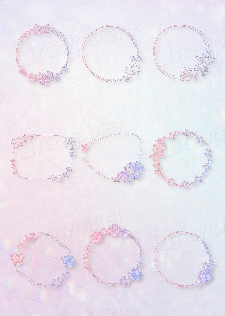 Glitter effect gradient frame collection | Free Photo - rawpixel