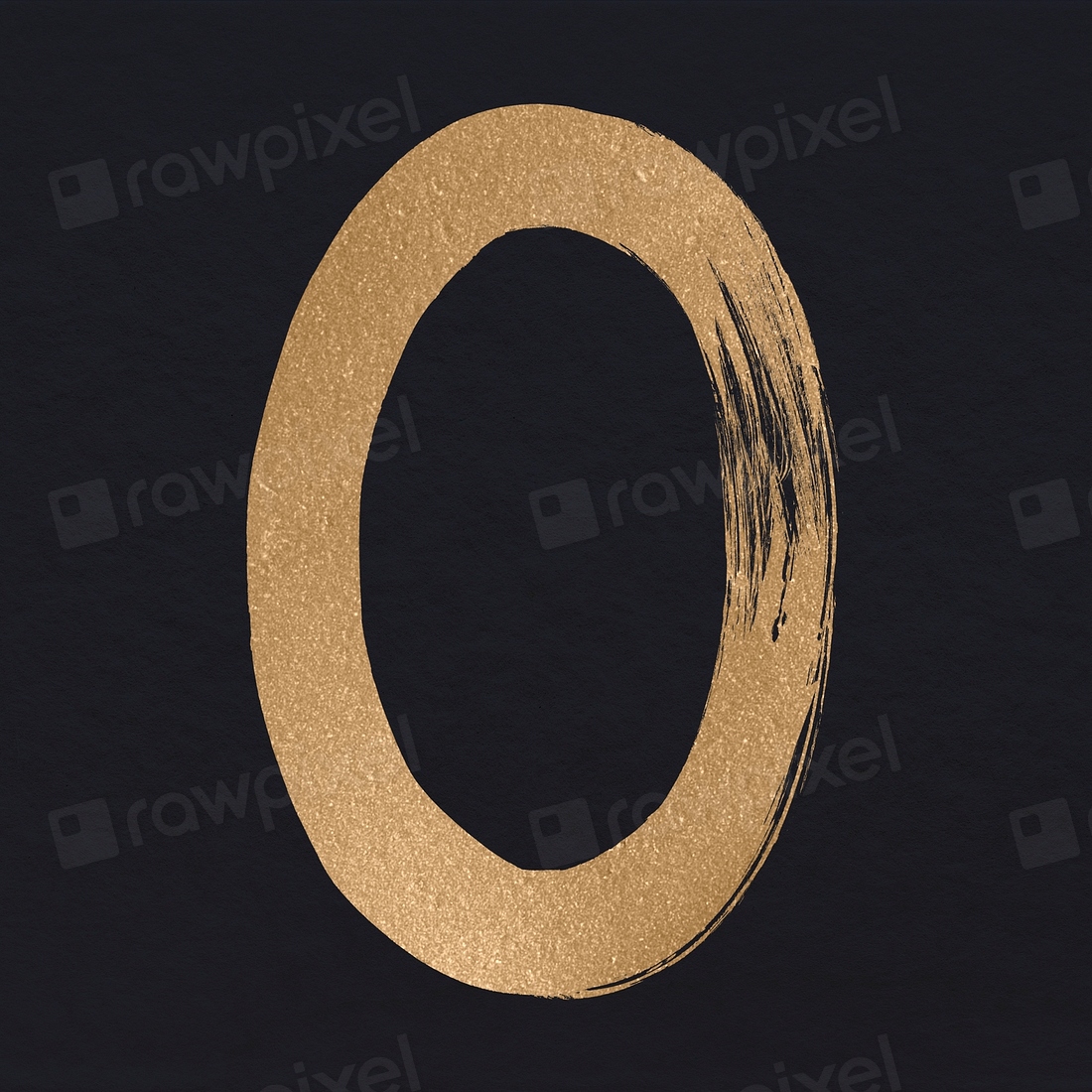Brushed gold number 0 psd | Premium PSD - rawpixel