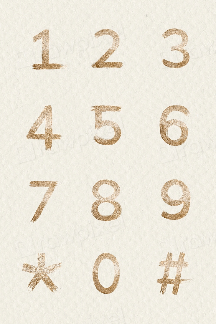 Gold glitter number psd set | Premium PSD - rawpixel