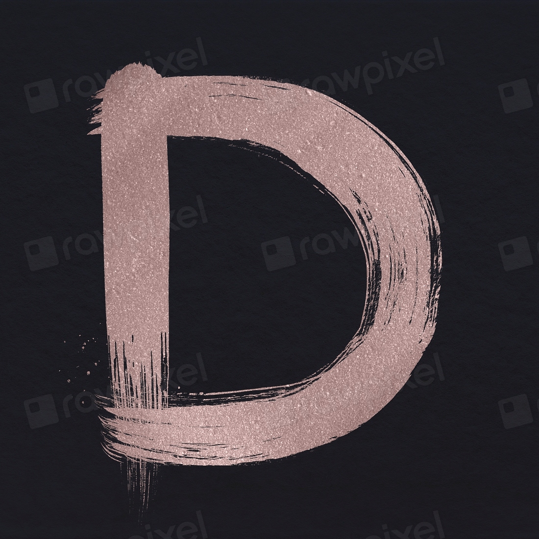 Brushed stroke psd d letter | Premium PSD - rawpixel