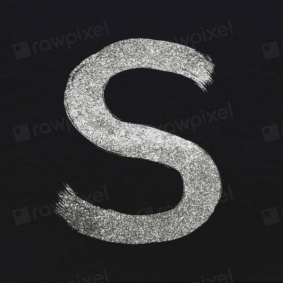 Silver glitter s letter psd | Premium PSD - rawpixel