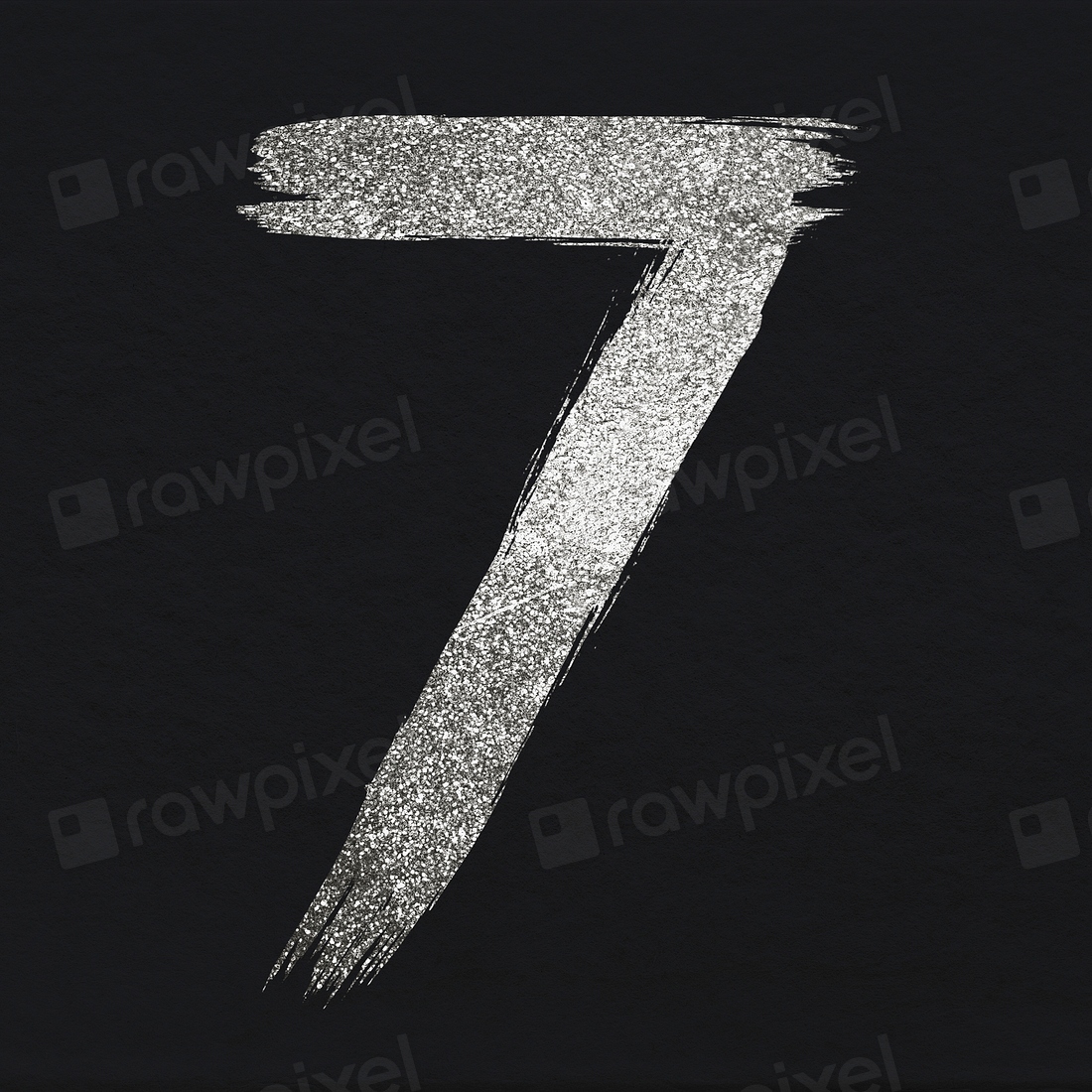 Silver glitter 7 number psd | Premium PSD - rawpixel