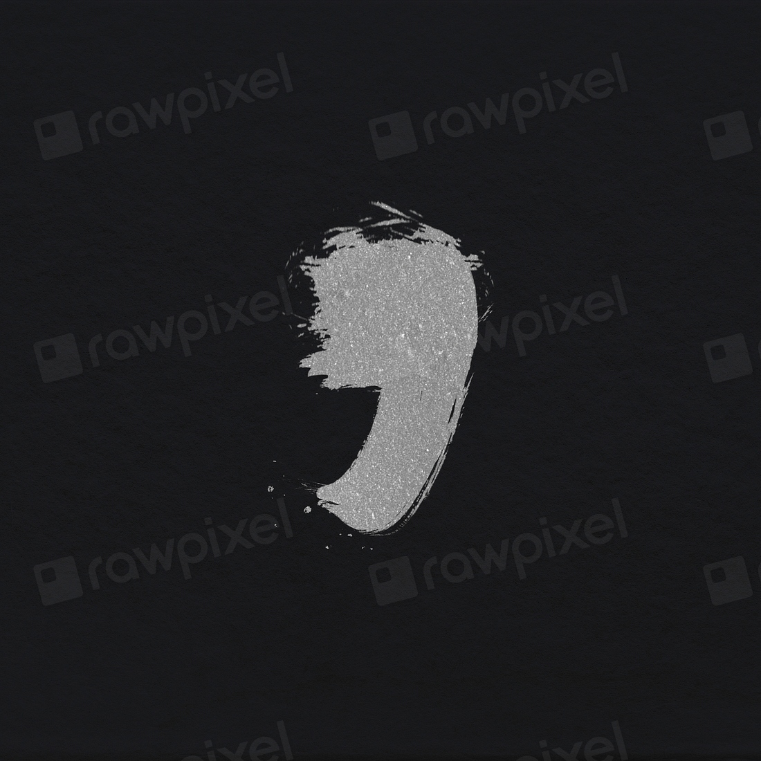 Silver comma symbol psd brush | Premium PSD - rawpixel