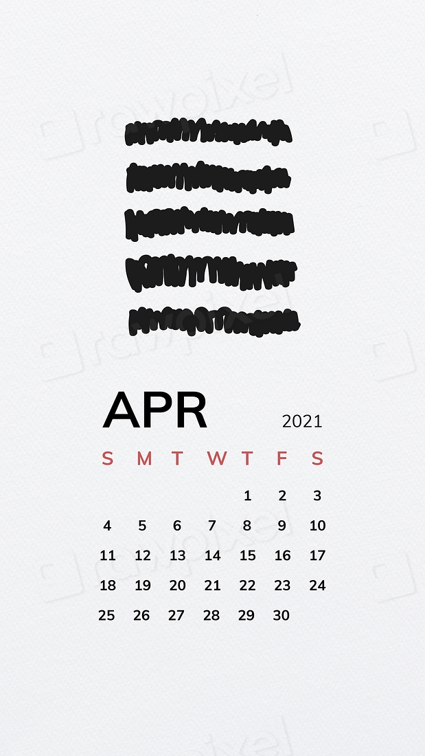 Calendar 2021 April printable template | Premium Vector - rawpixel