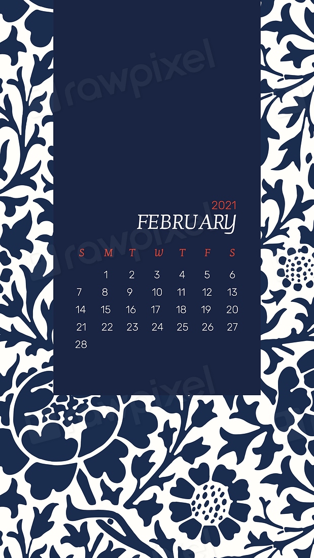 February 2021 printable calendar blue | Free Photo - rawpixel