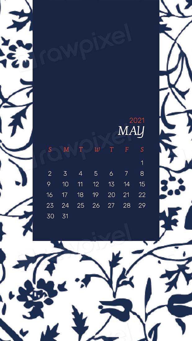 May 2021 printable calendar blue | Free Photo - rawpixel